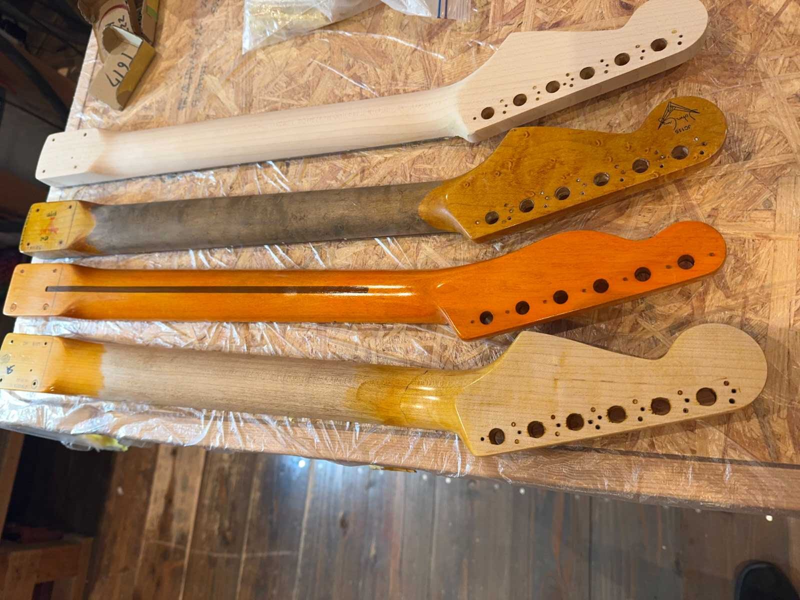 Custom Made Vintage-Correct Nitro Necks with Natural Checking